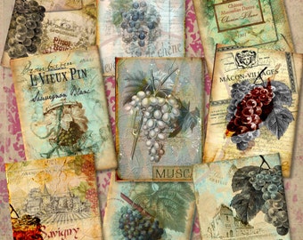 Wine label collage | Etsy