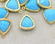 Unique blue triangle stone related items | Etsy