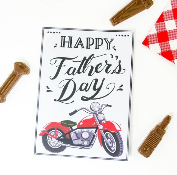 Printable Happy Father's Day Motorcycle Card, Instant Download by ...