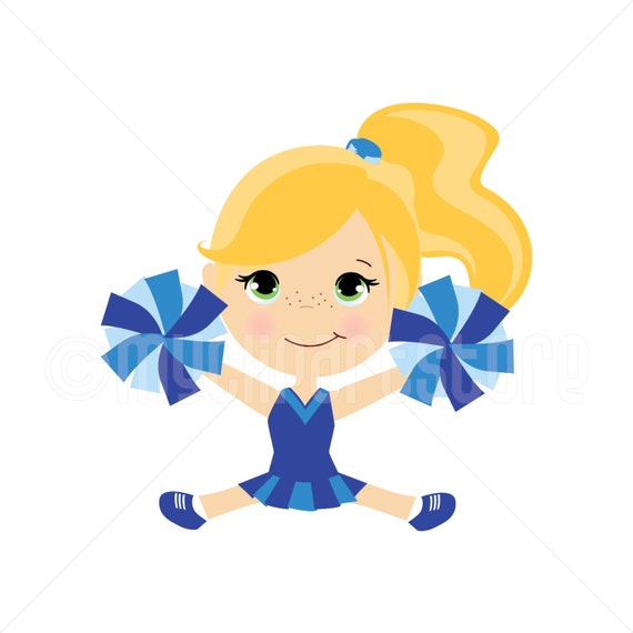 Items similar to Clipart - Blue Cheerleader Clipart (Single Clipart ...