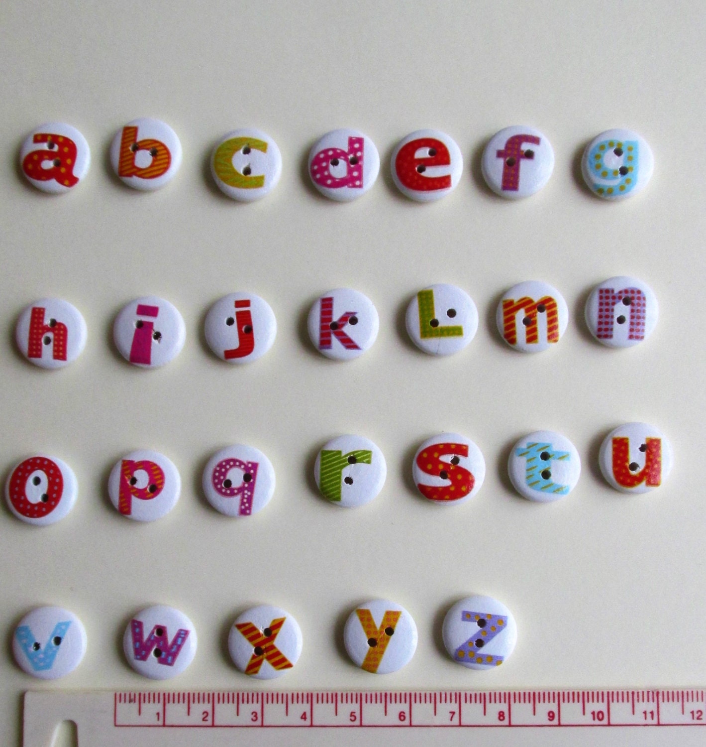 Alphabet Buttons Choose your letters 1cm wooden buttons