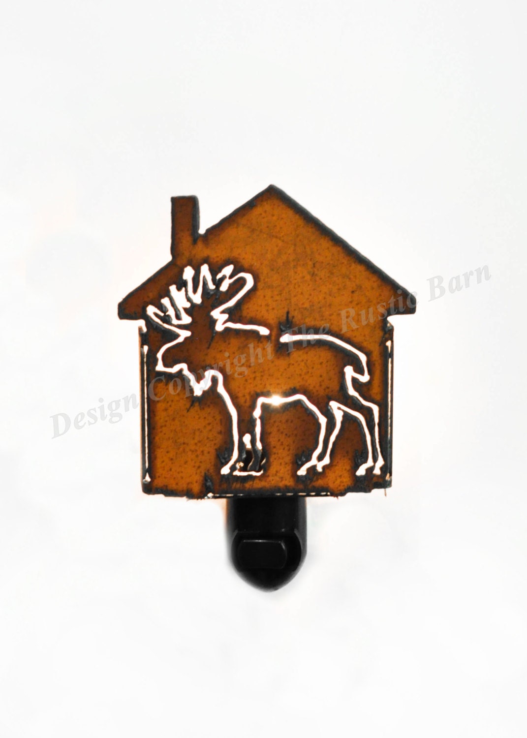 MOOSE nightlight night light made of Rustic Rusty Rusted