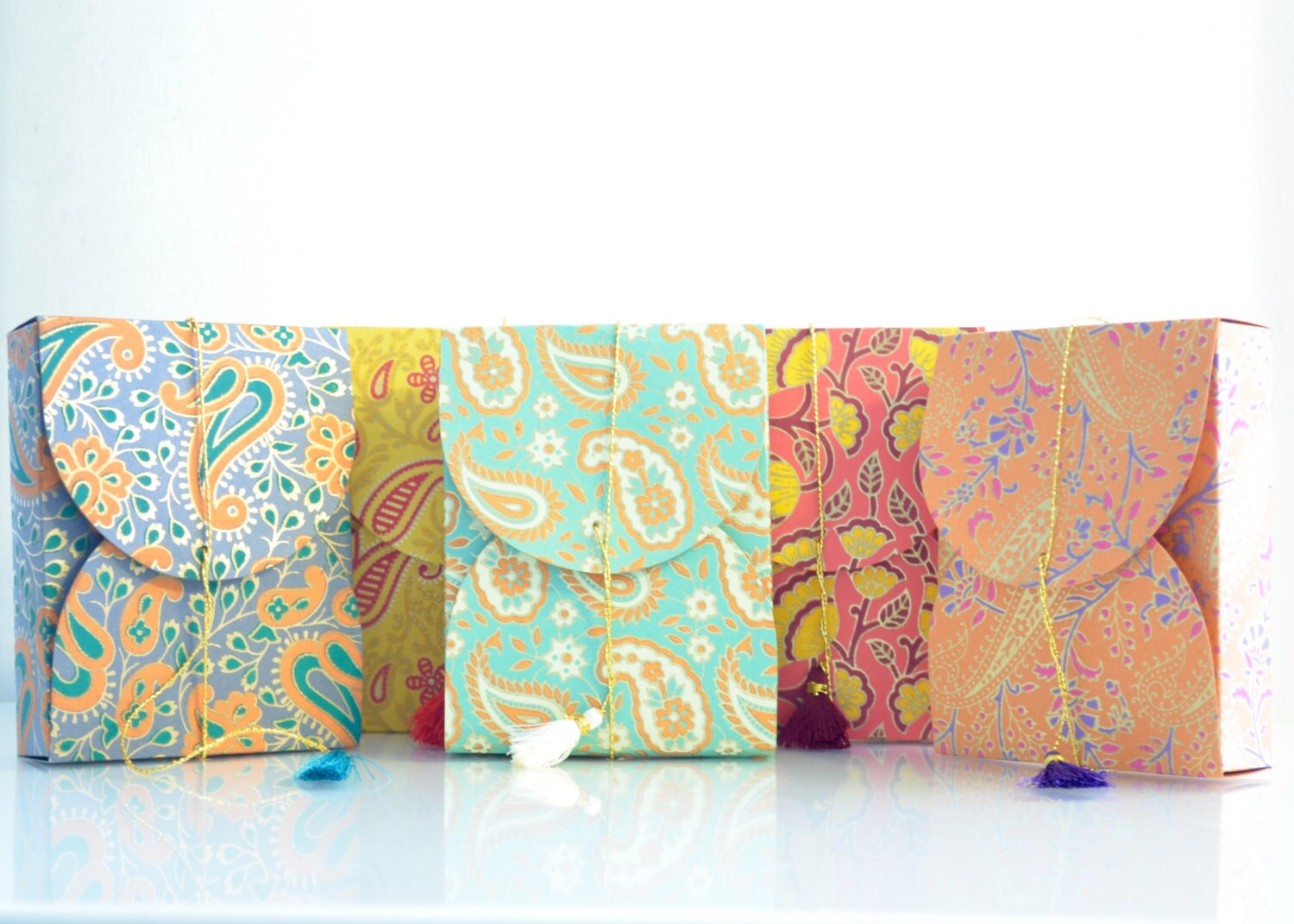 Flat Gift box with Tassel Wedding Favor Boxes Indian Wedding
