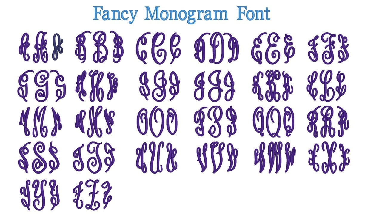 Fancy Monogram Font PERSONALIZATION ADD-ON Add embroidery