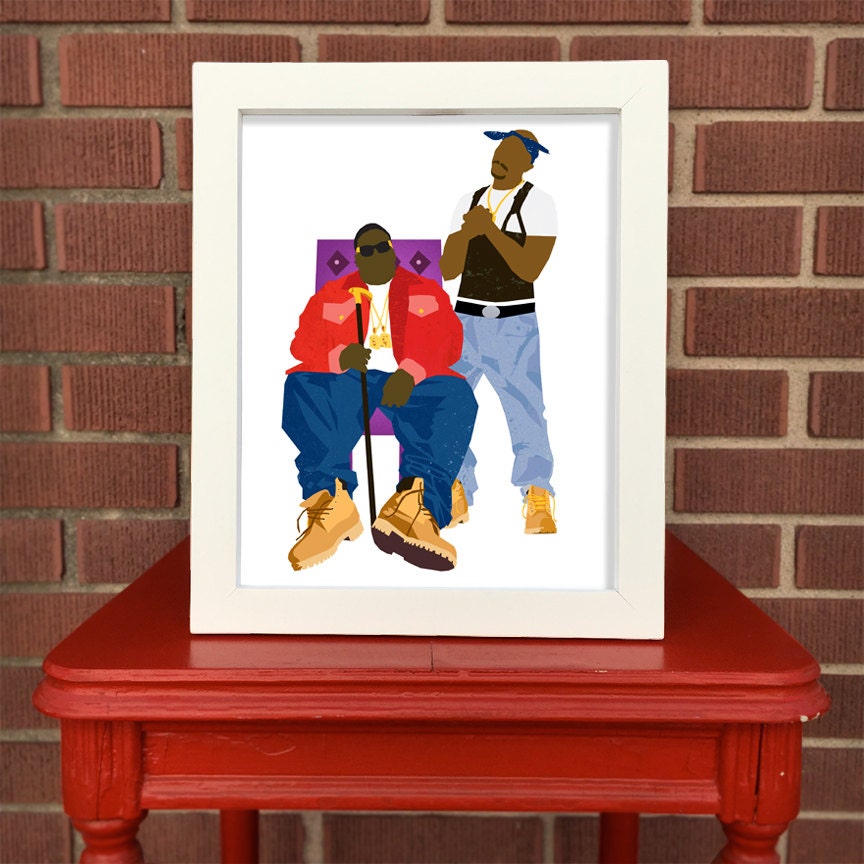 Notorious B.I.G. Tupac Shakur 8x10 Timberland boots print