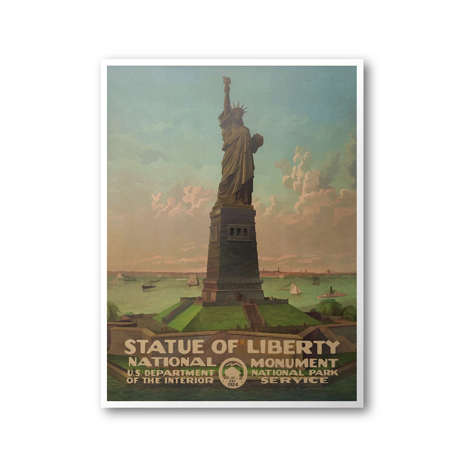 Statue Of Liberty National Monument Travel Poster