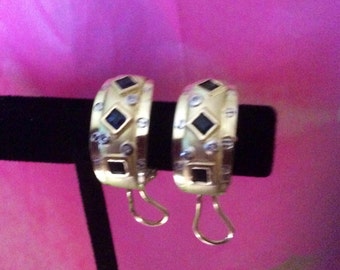 Omega back earrings | Etsy