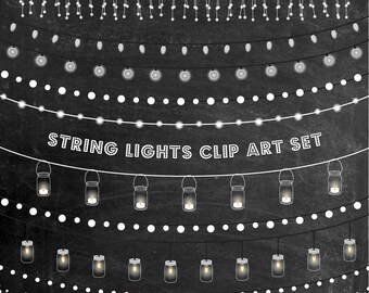 String Lights Clipart Fairy Lights Clipart Party Lights | Etsy