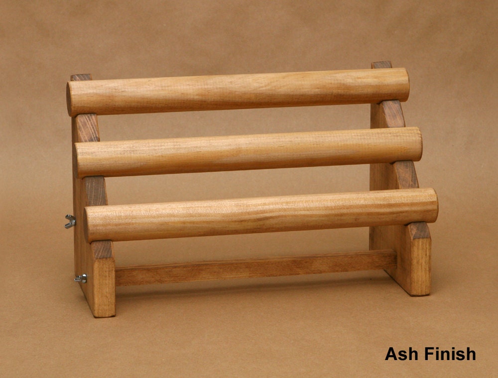 Collapsible 3-Bar Solid Wood Bracelet Jewelry Display Rack / 3