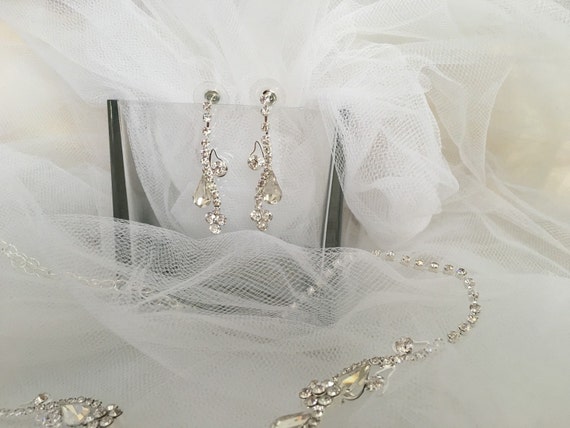 Bridal jewelry set Crystal Necklace with Earring wedding