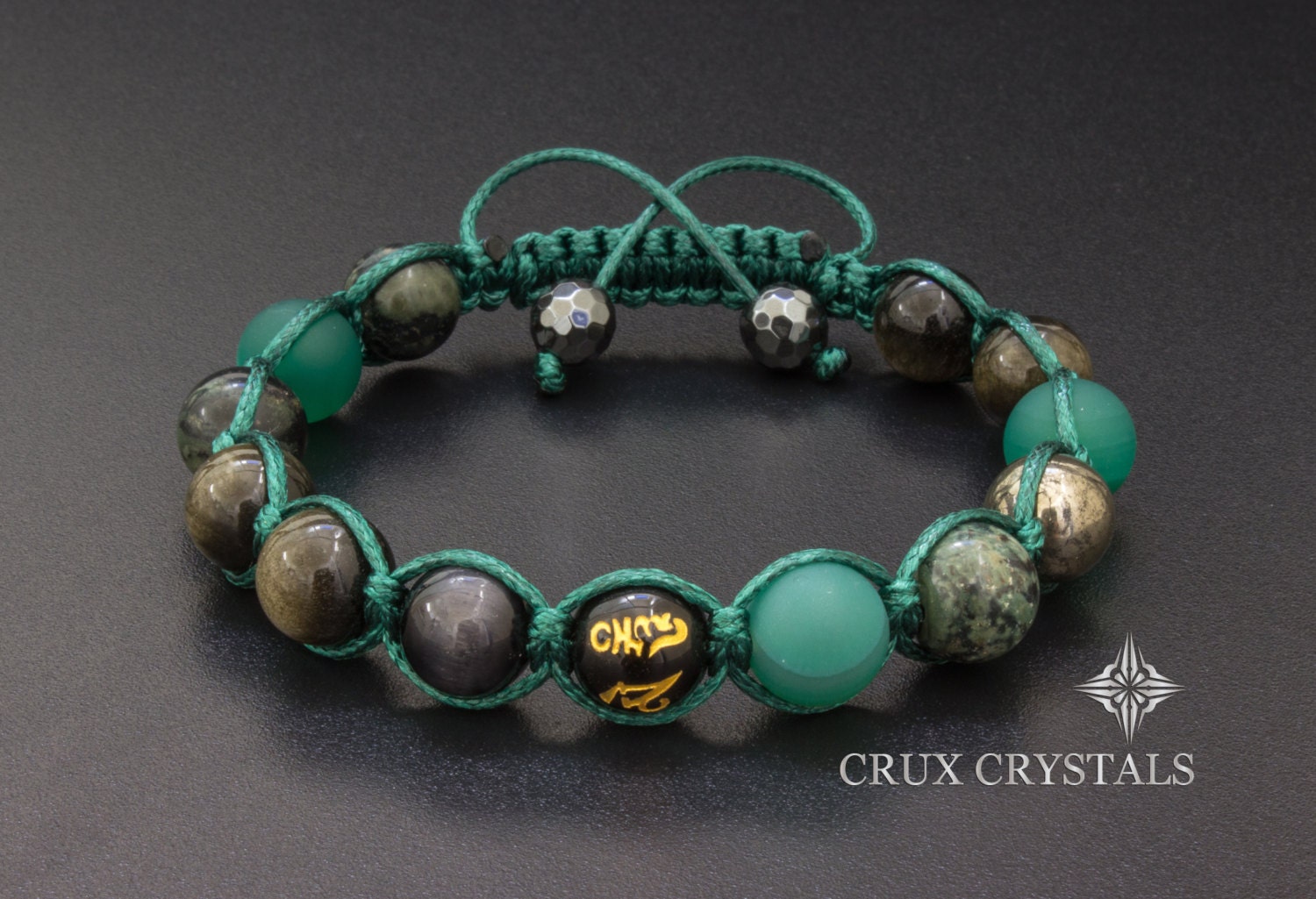 Alien Crux Crystals Mens Shamballa Bracelet Unique by CruxCrystals