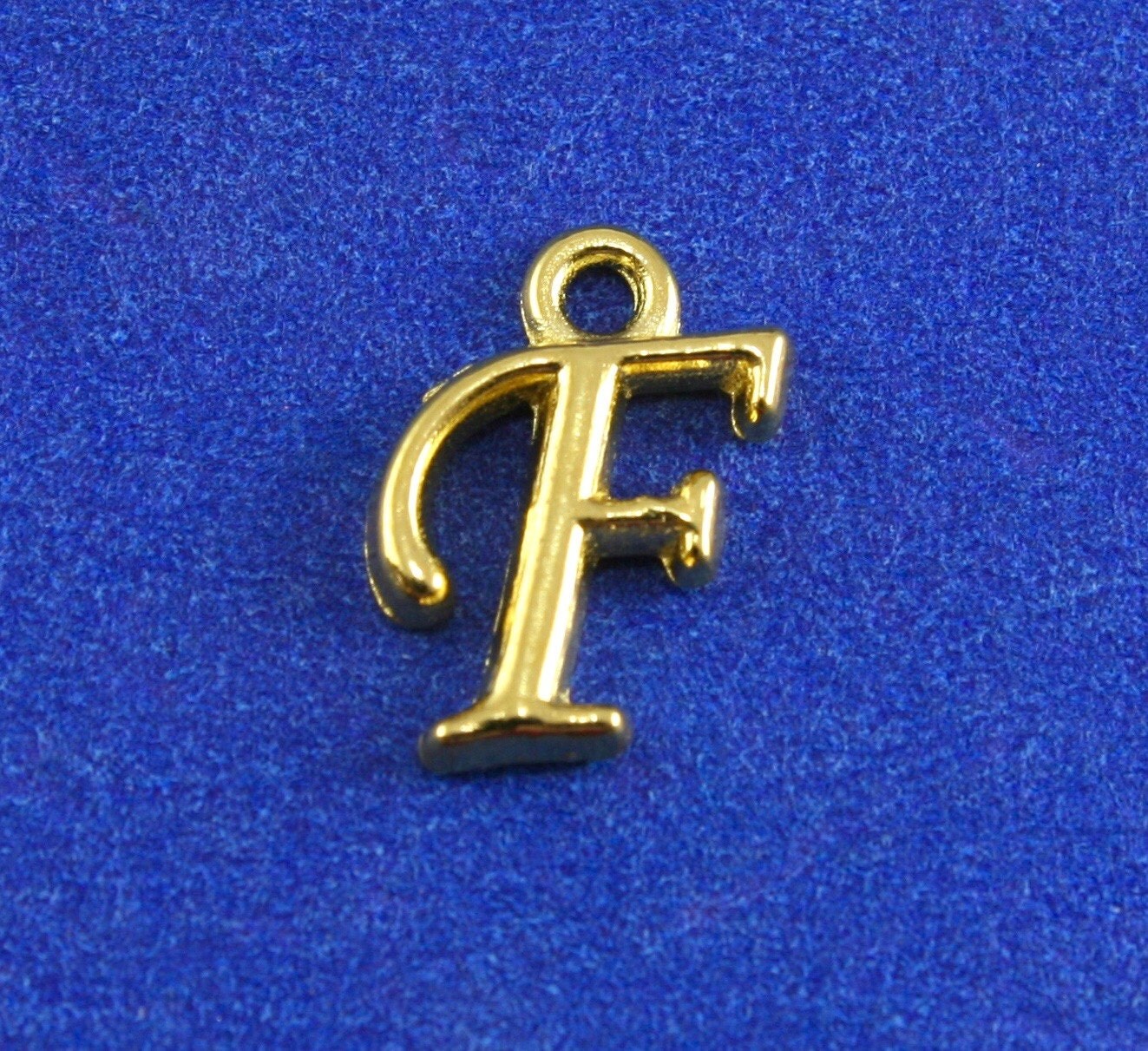 1 or 4pcs F Script Initial Gold Alphabet Letter F Monogram