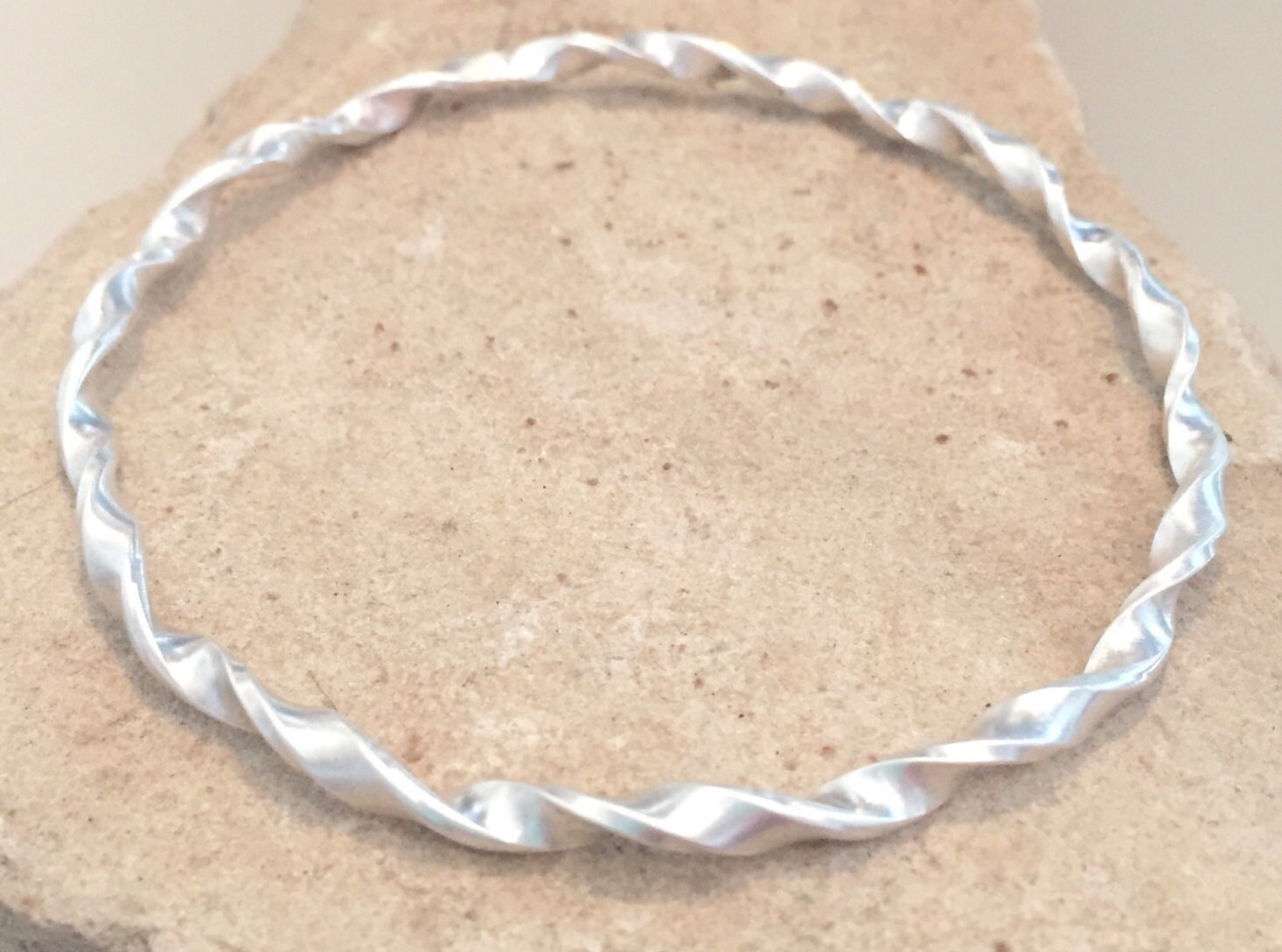 Sterling silver bangle bracelet twisted bangle bracelet