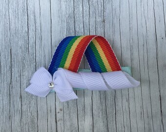 Items similar to Rainbow Headband Flower Headband Rainbow Flowers ...