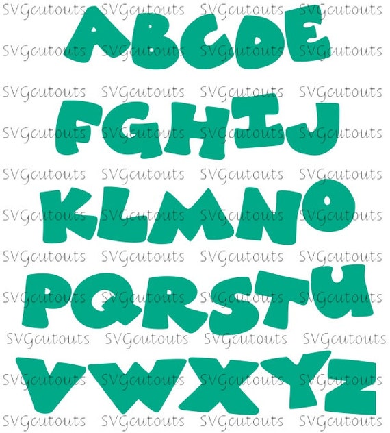 Chunky Font Monogram Alphabet Design SVG Eps Dxf Formats