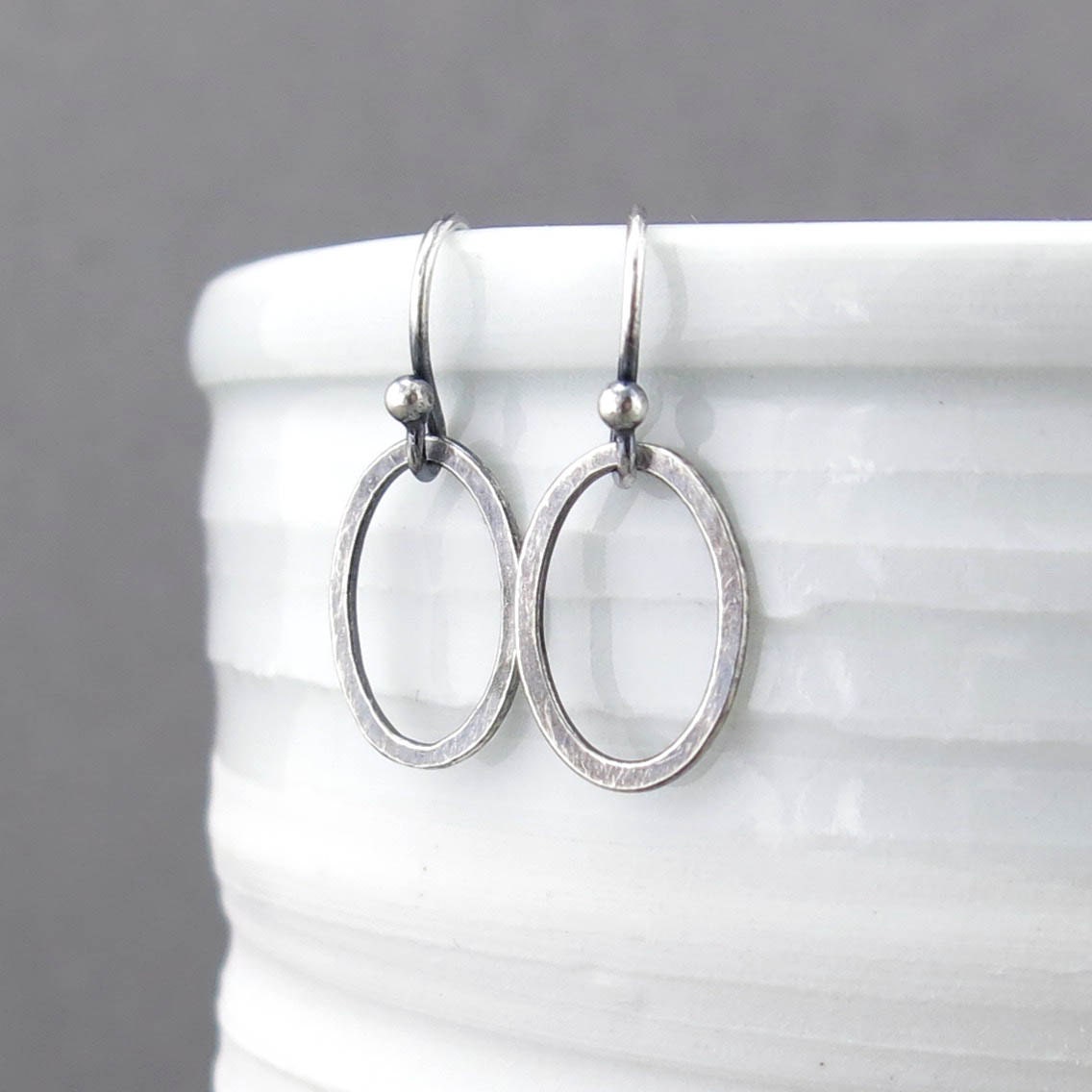Tiny Silver Earrings Dangle Silver Earrings Simple Everyday