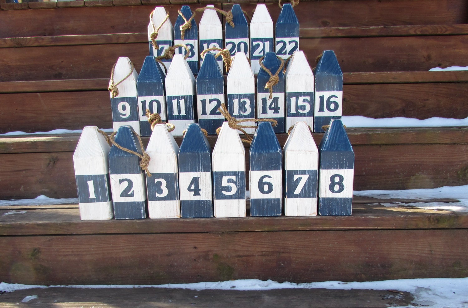 Set of 22 buoys. Nautical Table Numbers. Lobster Buoy Table