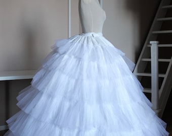 1860 Elliptical Crinoline Pad for white Victorian dress