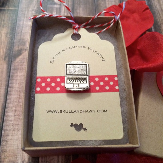 Sit on My Laptop Valentine - Computer Lapel Pin / Tie Tack - Antique ...