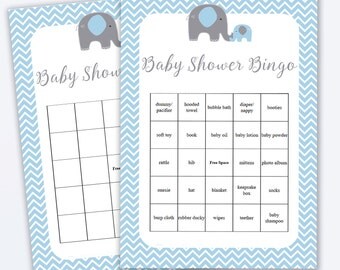 Instant Download Pink Elephant Baby Shower Bingo Cards for