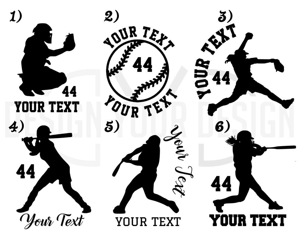 Multi-Color Softball Decal or Iron On Personalized