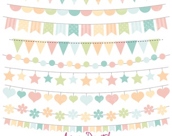 Pastel Rainbows Clipart Scrapbook printables by AvenieDigital