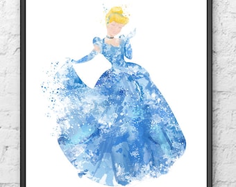 Unique princess watercolor related items | Etsy