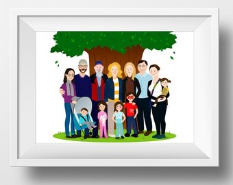 Cartoon family | Etsy