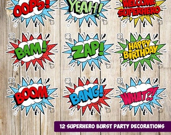 Superhero bursts | Etsy