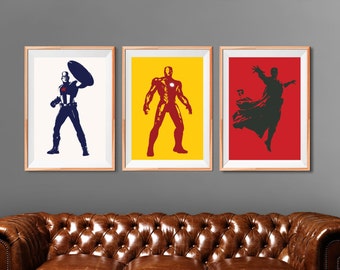 Superheroes poster | Etsy