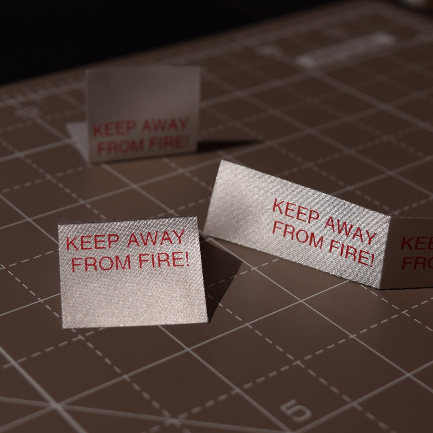 Fire warning labels UKFT Compliant Clothing labels // Silky