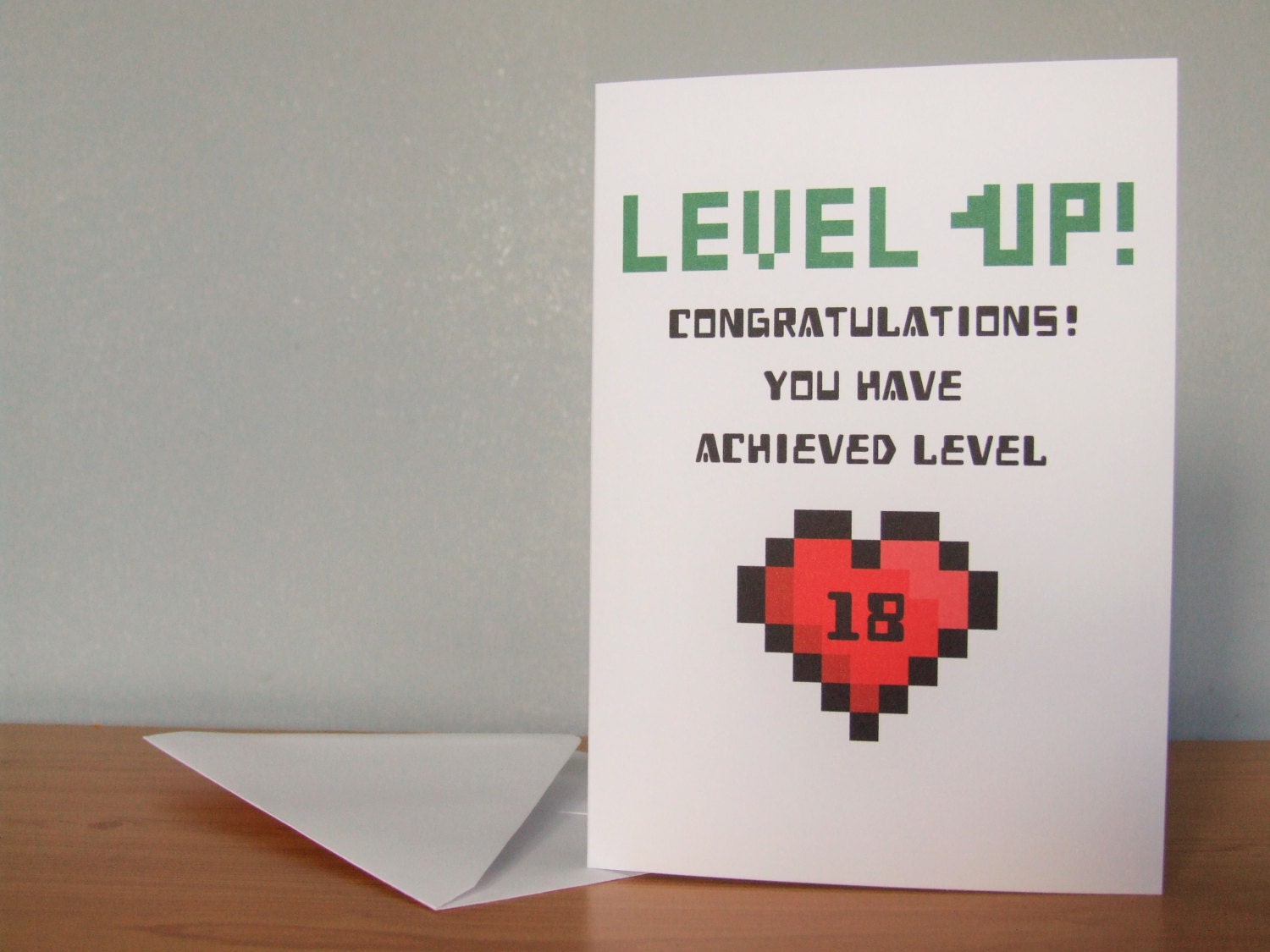 Level Up Birthday Card Level Up Gaming Card by NicoleCharlestonArt
