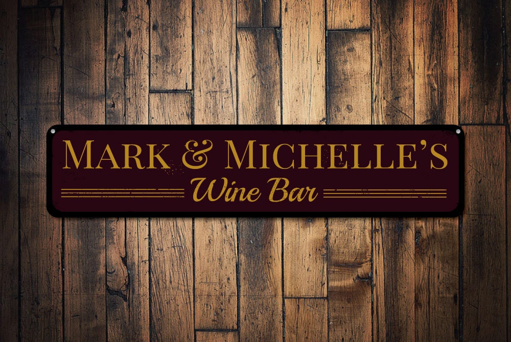 Wine Bar Sign Personalized Wine Lover Sign Custom Bar Sign