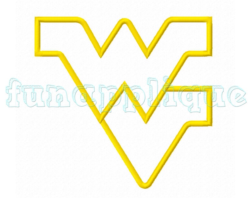 West Virginia logo Applique design for Machine Embroidery