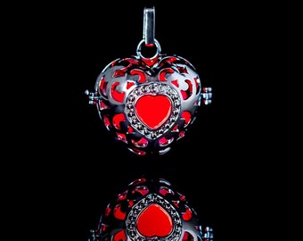 Red heart locket | Etsy