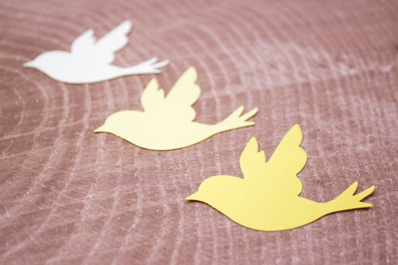 Yellow Paper Bird Die Cuts Cardstock Birds Cut Out Birds