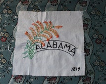 Vintage Alabama State Flower Quilt Block, L1