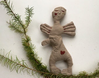 Christmas rag doll | Etsy