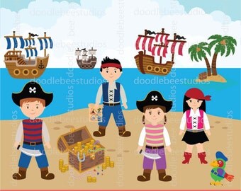 Cute pirate clipart | Etsy
