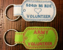 Custom Order Army Wife Keychain. Army Unit Volunteer Key Fob Key Chain ...