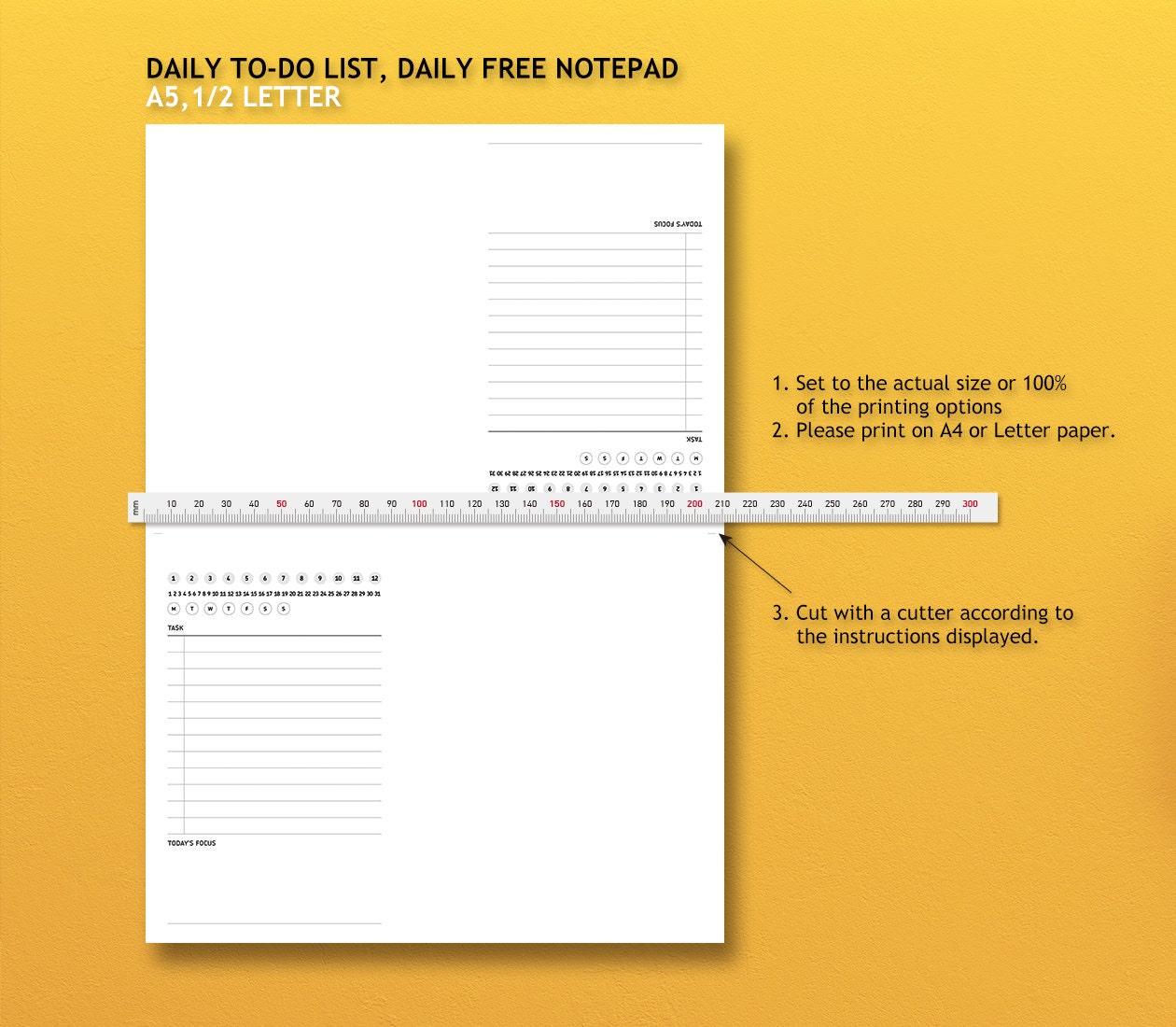 Printable Daily Note Pad. Daily To Do List. To Do by SecondStep