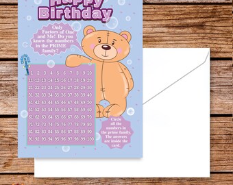 Math birthday card | Etsy