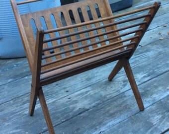 Teak magazine rack | Etsy