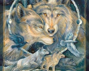 Wolf fabric panel | Etsy