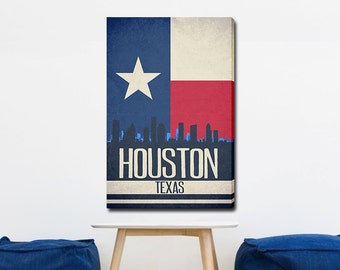 Houston skyline | Etsy