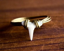 Unique shark tooth ring related items | Etsy