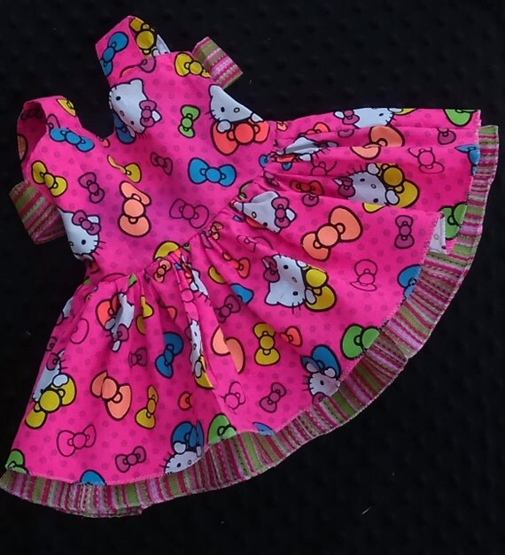 hello kitty dress birthday dress toddler dress by MamaMadeLaundry