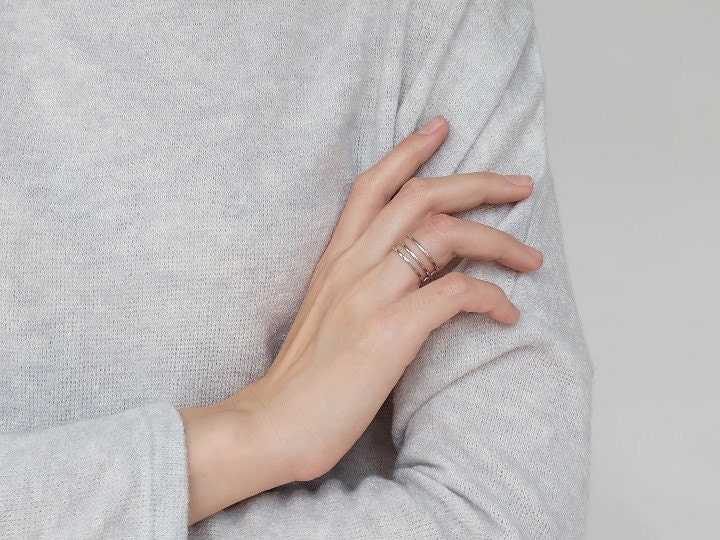 3 line ring line ring adjustable ring minimalist by Lessaremore