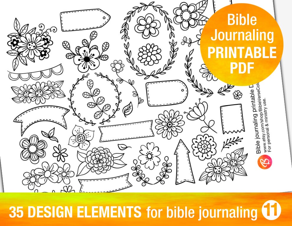 35 PRINTABLE TEMPLATES for bible journaling by BibleVerseColoring