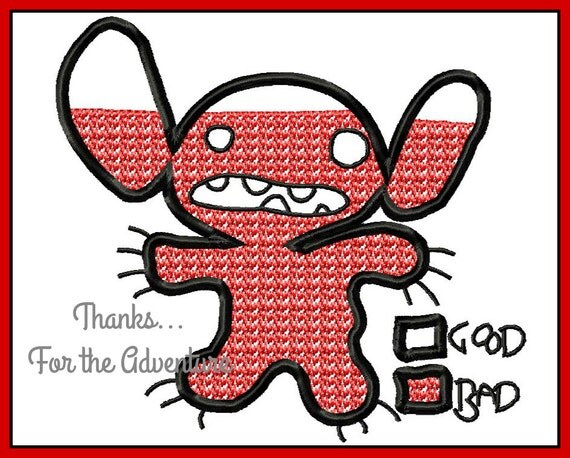 Lilo and Stitch Badness Level Hawaiian Digital Embroidery